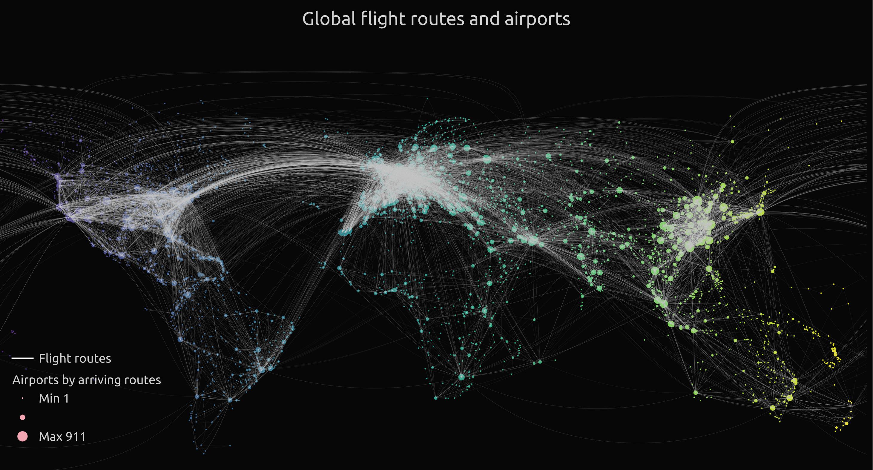 Global static map of flight routes – the QGIS approach